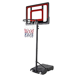 Ochine Portable Basketball System Backboard Adjustable Height 5.4FT-6.8FT, Basketball Equipment with 33 Inch Backboard and Wheels Youth Kids Outdoor Indoor Basketball Goal Game (Ship from USA)