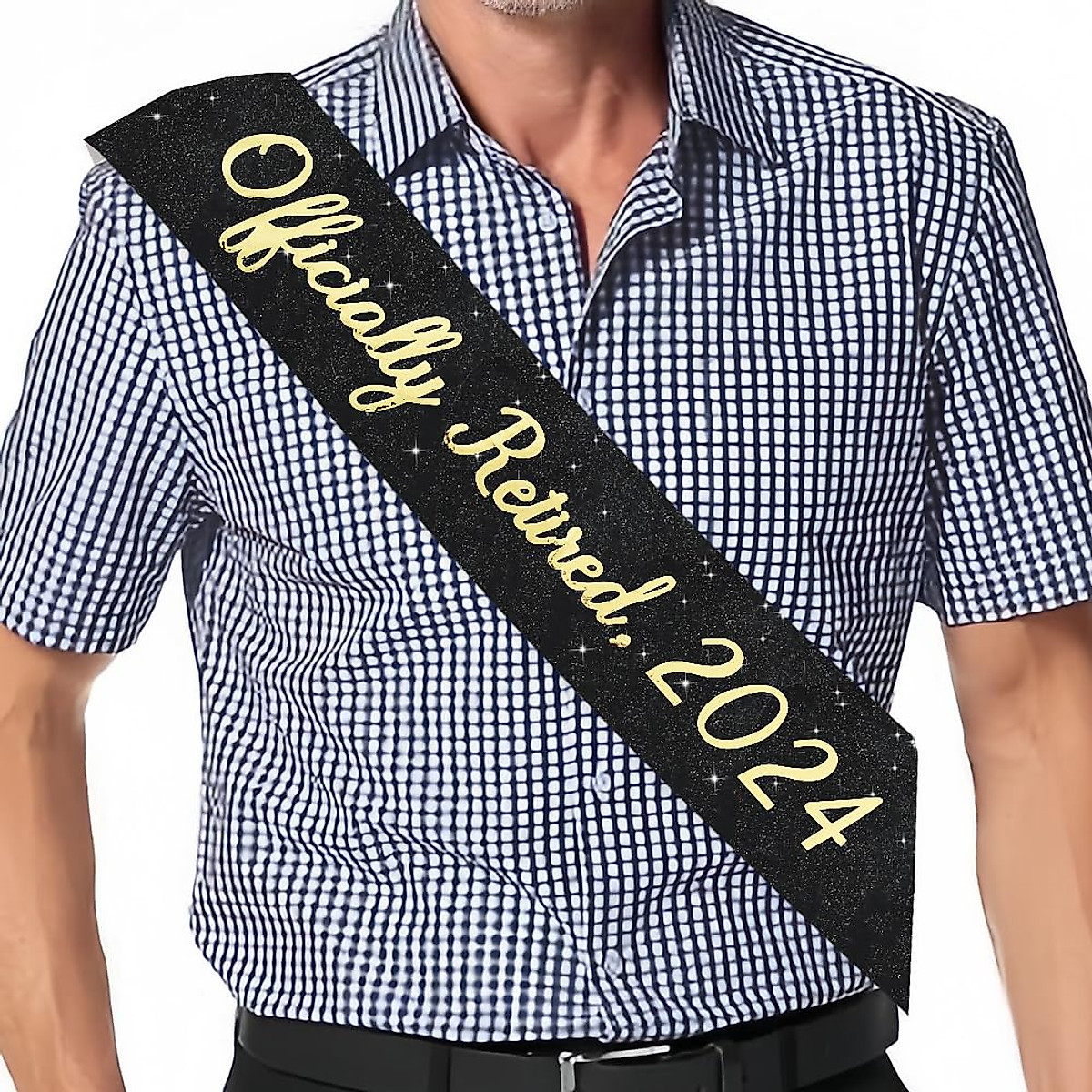 2024 Retired Sash, Celebration Sash for Retirement Party, Retired Sash for Retirement Party Decorations，Retirement Gifts for Both Women，Men（Black）