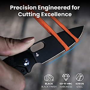 Kizer Varatas Pocket Knife, 3.27" S35VN Steel Blade, Black Titanium Handle, Folding Knife, Small Folding Pocket Knife, Ki3637A2