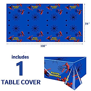 Spiderman Party Supplies for Kids Birthday, Disposable Tableware for 16 Guests, Include 7” Plates,9” Plates, 9 oz Cups, Table Cover, Napkins