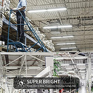 TOPTRONED (10-Pack) 8ft LED Shop Light Fixture,V Shape 120W 19000LM 5000K (Daylight White),8 Foot, 96'' T8 Integrated LED Tube, Linkable Led Bulbs for Garage, Warehouse, Plug and Play, Clear Lens
