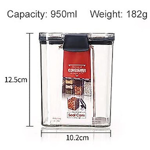 S&M Airtight Food Storage Containers Set with Lids[5 Pack] for Kitchen & Pantry Organization, BPA Free Plastic Clear Canisters for Cereal Flour Sugar Dry Food, Dishwasher Safe (Black)