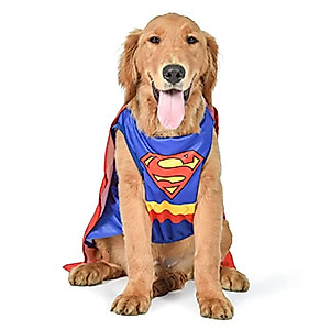 DC Comics Superhero Superman Halloween Dog Costume - Size Large- | DC Superhero Halloween Costumes for Dogs, Funny Dog Costumes | Officially Licensed DC Dog Halloween Costume Blue