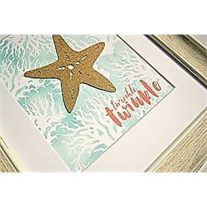 Teal, Coral and Gold Starfish Nursery Art, Starfish Decor - Twinkle Twinkle