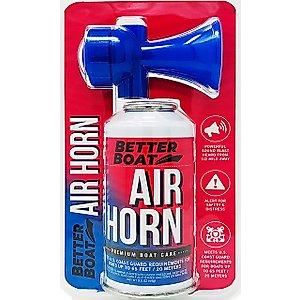 Air Horn Can for Boating & Safety Very Loud Canned Boat Accessories | Hand Held Fog Marine Air Horn for Boat Can Blow Horn or Mini Small Air Horn Can Compressed Horn Refills (3.5 oz With Horn)