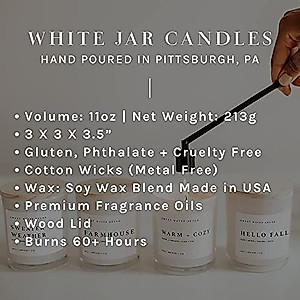 Sweet Water Decor Warm and Cozy Soy Candle | Pine, Orange, Cinnamon, and Fir Winter Scented Candle for Home | 11oz White Jar with Wood Lid, 60 Hour Burn Time, Made in the USA