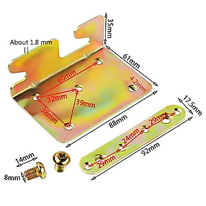Bed Rail Brackets,Bed Rail Fittings, Bed Frame Hardware,for Connecting to Wood, Headboards and Foot-Boards,Set of 4 with Screws