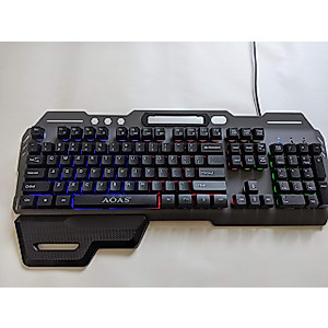 Illuminated Gaming Keyboard Model M-1000, Ergonomic Design, Waterproof and Anti-Skid Design, Support Multiple System, Constant Light/Breathing Mode Switch, Strong USB Cable 1.5m (5 ft.)