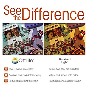 OttLite Standing Floor Lamp with Adjustable Neck, Pivoting Shade Multiuse Lamp - 36w Compact Fluorescent Lamp for Bright Natural Daylight - Modern Home Decor, for Living Room, Reading, Dorm & Office