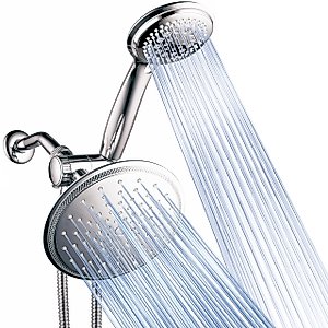 Dream Spa 3-way 8-Setting Rainfall Shower Head and Handheld Shower Combo (Chrome). Use Luxury 7-inch Rain Showerhead or 7-Function Hand Shower for Ultimate Spa Experience!