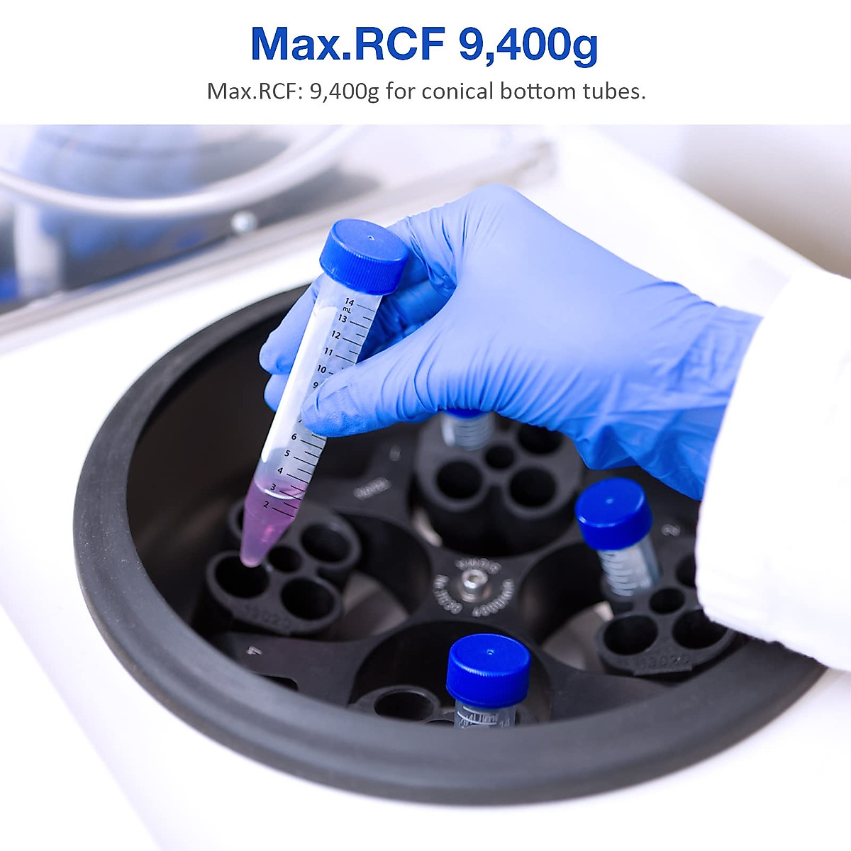 SimPure Centrifuge Tubes 15mL, Conical Tubes Sterile 50 PCS, Polypropylene, Leak-Proof Screw Caps, Plastic Container with Graduated and Write Marks, Non-pyrogenic, DNase/RNase Free, Human DNA-Free