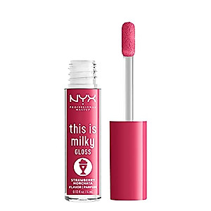 NYX PROFESSIONAL MAKEUP This Is Milky Gloss, Lip Gloss with 12 Hour Hydration, Vegan - Strawberry Horchata (Mauve Pink)