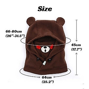 Bear Ski Balaclava Cute Animal Snowboard Face Warmer Winter Sports Hat Kawaii Snowboard Gear
