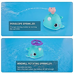 Bath Toys for Toddlers 1-3, Baby Toys 12-18 Months, Mold Free Whale Water Spraying Bath Toy with Sprinklers & Shower Head, Bathtub Pool Bathroom Shower Toy Gifts for Toddler Infant Kids Boy Girls