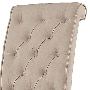 Signature Design by Ashley Tripton Classic Tufted Upholstered Armless Dining Chair, 2 Count, Beige