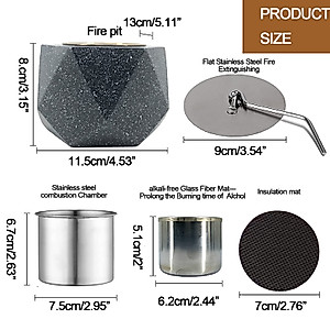 Yumpanda Tabletop Fireplace Mini Portable Indoor Outdoor Fire Pit Bowl (Black)