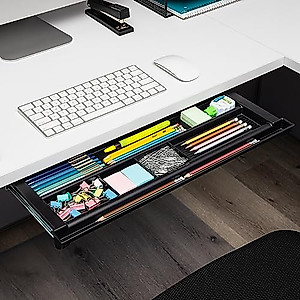 Mind Reader Anchor Collection, Undermount Keyboard Organizer, 21.25" L x 8" W x 1.5" H, Black