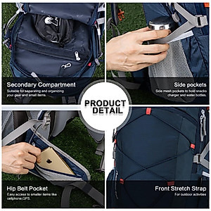 MOUNTAINTOP 40L Hiking Backpack with Rain Covers for Backpacking, Camping, Cycling and Traveling