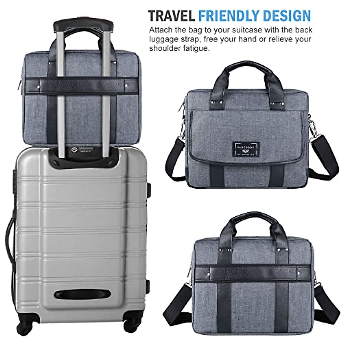 Laptop Shoulder Bag 11.6 12 12.9 Inch Sleeve for iPad Pro 13/Air 13, iPad Pro 12.9, Surface Pro 11/10/9/8/X/7, Galaxy Tab S9 S8 A9 Plus