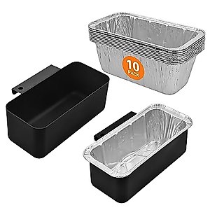 𝗚𝗿𝗶𝗱𝗱𝗹𝗲 𝗚𝗿𝗲𝗮𝘀𝗲 𝗖𝗮𝘁𝗰𝗵𝗲𝗿 for 𝗕𝗹𝗮𝗰𝗸𝘀𝘁𝗼𝗻𝗲 with 𝟭𝟬𝗣𝗰 Blackstone Grease Cup Liners，Griddle Grease Tray Cup for Blackstone Griddle Accessories，Drip Pans for Blackstone.