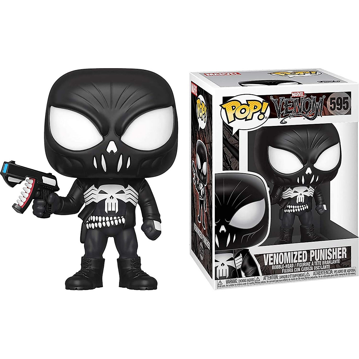 Marvel: Venom - Venomized Punisher Funko Pop! Vinyl Figure (Bundled with Compatible Pop Box Protector Case), Multicolored, 3.75 inches
