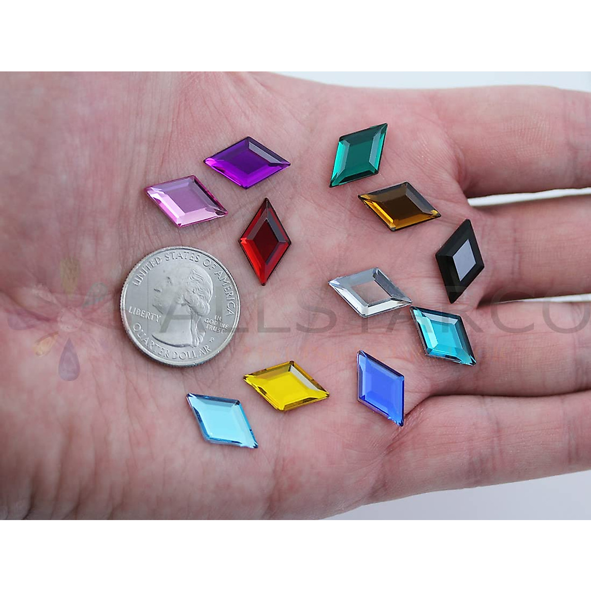 11x18mm Flat Back Diamond Acrylic Rhinestones Plastic Gems for Jewelry Making Costume Jewels Cosplay Embelishments - 35 Pieces (Red Ruby H103)