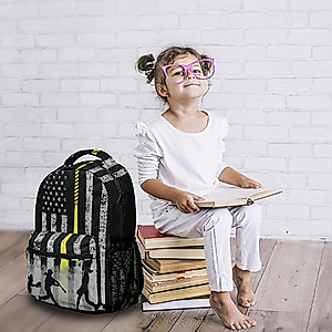 Casual Backpack Softball Flag Print School Bag Travel Backpacks
