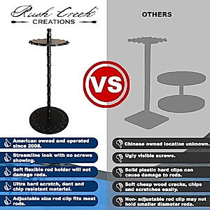Rush Creek Creations | Fishing Rod Holder for 16 Rods, Fishing Pole Holder for Garage Organization and Storage, for Fishing Reels, Fishing Gear, Fishing Accessories, Tackle Box (360° Access)