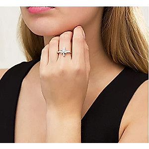 1/4 CT. T.W Round Cut Simulated Diamond Sideways Cross with Infinity Engagement Ring 925 Sterling Silver (12)