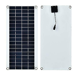 Jadpes 20W Flexible Polycrystalline Solar Panel, 20W New Flexible Polycrystalline Solar Panel Charger Outdoor Waterproof for RV, Homes, Boat | 12V Solar Panel 20W RV