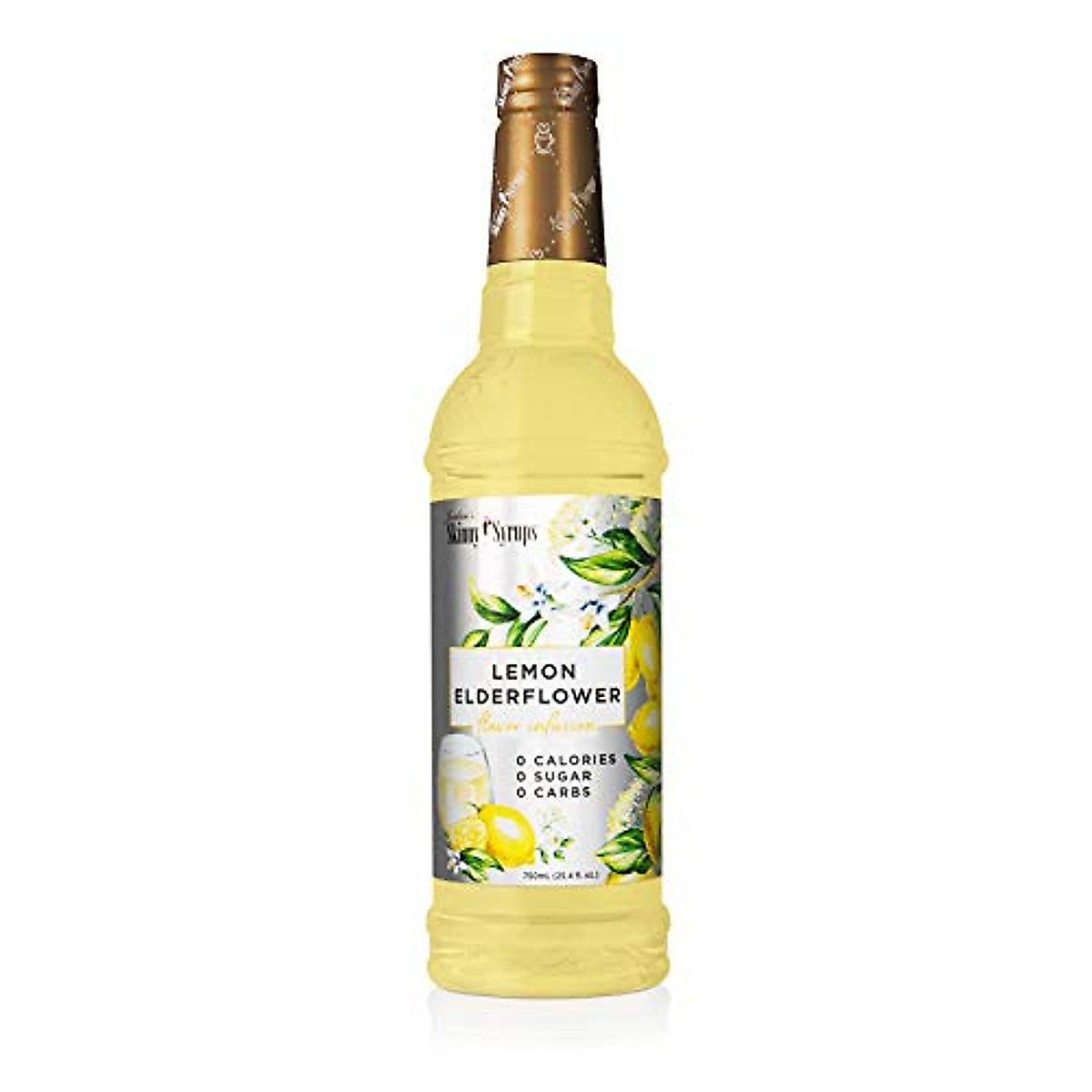 Jordan's Sugar-Free Flavored Skinny Syrup, Large 25.4-oz. Bottle (Lemon Elderflower) with Zero Carbs, Zero Sugar and Zero Calories