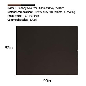 Heavy Duty Swing Set Canopy,Kids Playground Roof Canopy Cover,Wooden Swing Sets Cover For Backyard,Outdoor Replacement Sunshade Cover Black 52“ x 90” Inch,Playest Canopy Replacement 52“ x 90” Inch