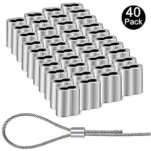 Vinyl Coated Picture Hanging Wire 1.5mm Up to 150lbs,100 Feet(30.5M) Stainless Steel Picture Wire Spool with 40Pcs Aluminum Crimping Sleeves,Heavy Wire for Hanging Picture Frame,Artwork,String Light