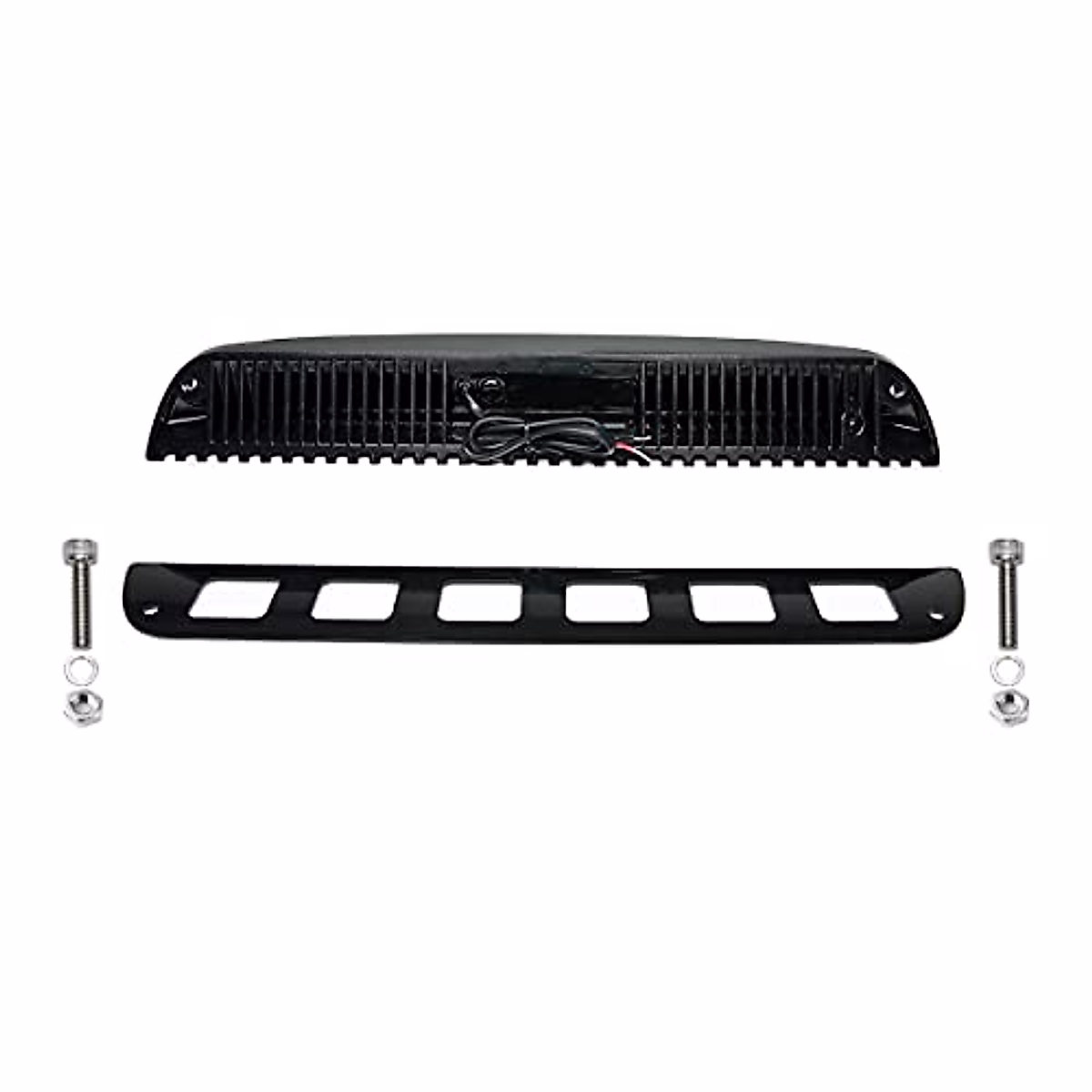 Raycharm 15.4" RV Low-Profile LED Work Light Fixture, 40° Down Angle Focused Flood Beam, 4000K Natural-White Super Bright, High Light-Output Low Ampere, Aluminum Housing Black Finish, 12V/24V, 1-Pack