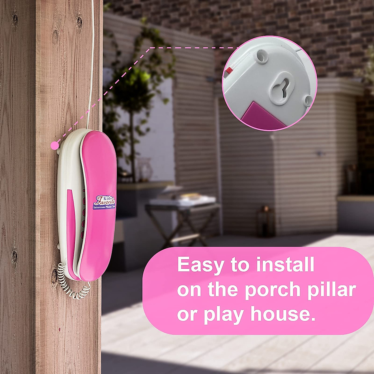 Kids Play Phone, Intercom Toy with Real Ring Sounds, Pretend Play Telephone, 23 ft Ultra-Long Phone Line with Kids to Chatting and Learning, Toddler Develop Communication Skill Toys, Kids Gift