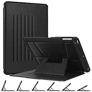 Fintie Magnetic Stand Case for iPad 6th / 5th Generation (2018/2017), iPad Air 2 / Air 1 (9.7 Inch) - [Multiple Secure Angles] Shockproof Rugged Soft TPU Back Cover, Auto Wake/Sleep, Black