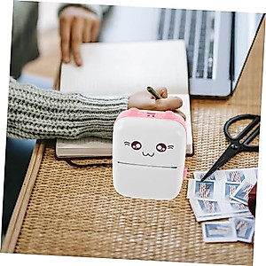 GETAJGHSD 1 Set Sticker Printer Label Printer Pocket Label Printer Wrong Question Printer Small Printing Tool Portable Printer Mini Label Printer Label Printer Machine Paper Pink