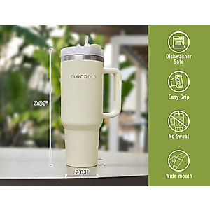 DLOCCOLD 30 oz Stainless Steel Tumbler with Handle, Insulated Tumbler With Lid & Straw, Travel Mug Cup Holder Friendly, Reusable Large Tumbler for for Water, Iced Tea or Coffee, Gift for Men Women