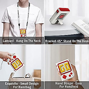 MONTENMIN Portable Mini Fan Rechargeable Battery-Operated Handheld Fan with Adjustable Lanyard, 3 Speeds Vertical Air Flow Personal Desk Fan with Aromatherapy Pad for Kids Home Office Outdoor Travel