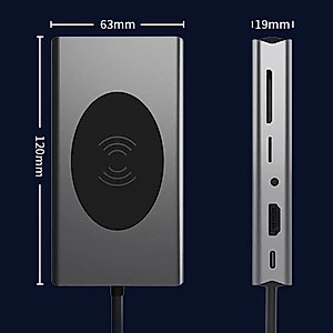 Feilx Ultra-Slim Data USB Hub, USB Type C Hub USB 3.0 Type-C Hub to HDMI Adapter 4K Thunderbolt 5 USB C Hub with TF SD Reader Slot PD