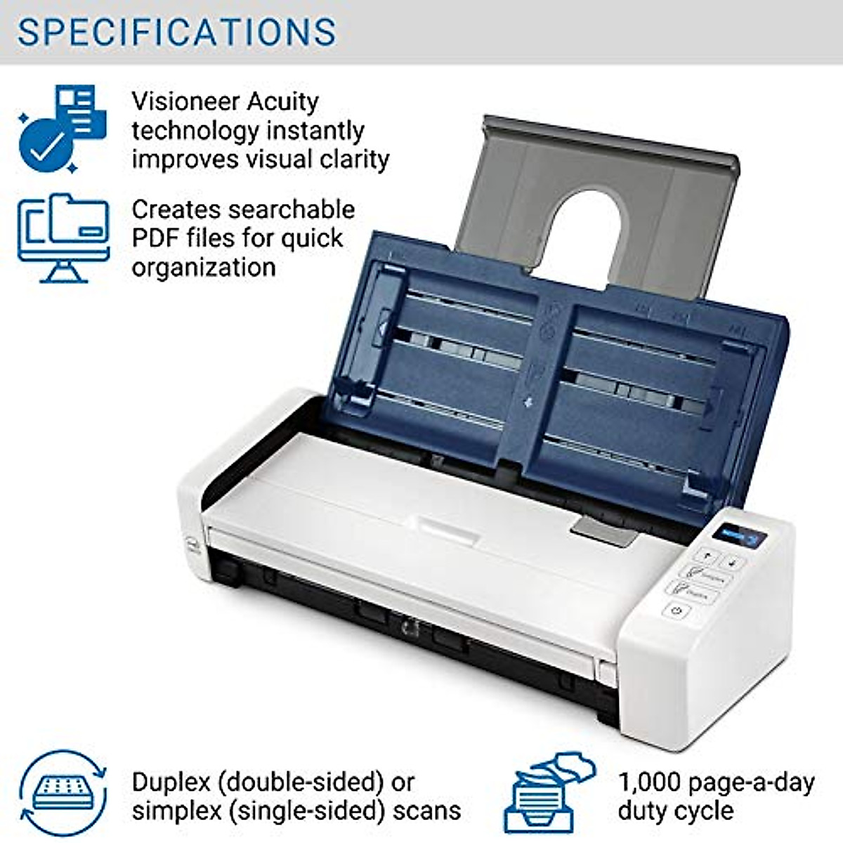 Xerox Duplex Portable Document Scanner, Xerox Duplex Portable Scanner, Blue & White