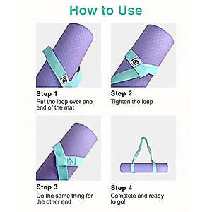 Tumaz Yoga Mat Strap [MAT NOT Included] (2 Sizes) with Extra Thick & Comfy Delicate Texture, Adjustable Yoga Mat Carrier