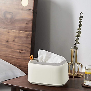 AKOYA Wicker Collection Wet Wipes Dispenser Holder - Wall-Mounted Wet Tissue Box Baby Wipes Box Home Office Desk, Dorm, Kitchen, Washroom, White, 20.2*10.5*13.2cm/7.95*4.13*5.20inch