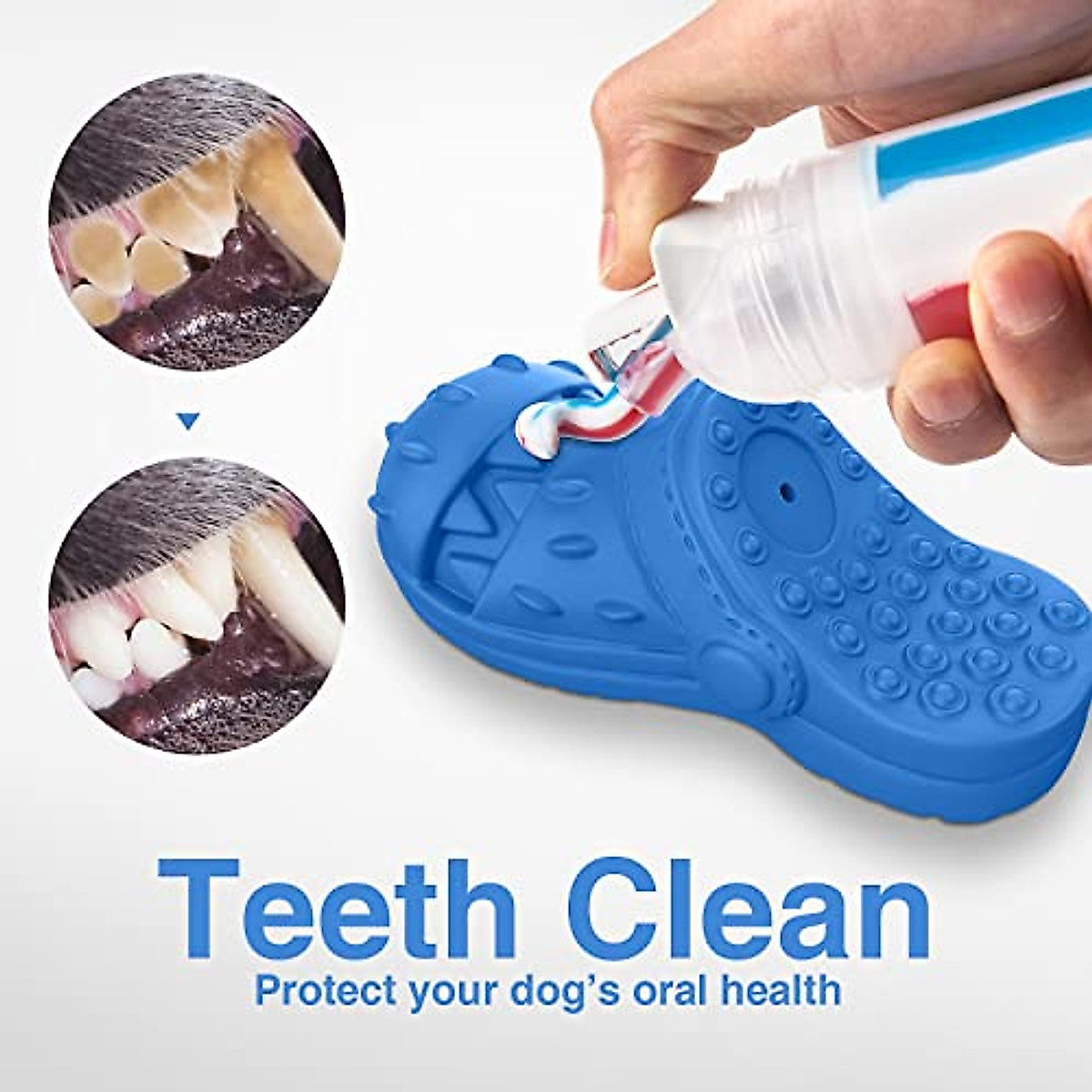 IZETIANZHE Indestructible Dog Toys, Squeaky Dog Toys for Aggressive Chewers, Tough Dog Chew Toys for Medium/Large Dogs/Heavy Duty Dog Toys (Slipper-Blue)