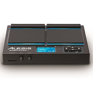 Alesis Sample Pad 4 | Compact Percussion and Sample Triggering Instrument with 4 Velocity Sensitive Pads, 25 Drum Sounds and SD/SDHC Card Slot,Black