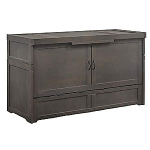 Night & Day Murphy Cube Queen Cabinet Bed Professionally Assembled by SDS Cabinet Beds with Custom 6" Memory Foam Mattress (Stonewash Finish)