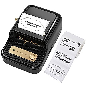 NIIMBOT B21 Inkless Label Maker, Portable Thermal Label Printer for Clothing, Address, Business, Compatible with iOS & Android, with 1 Pack 1.96x1.18 inch White Label, Black