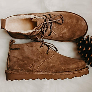 BEARPAW Women's Skye Hickory Size 10 | Women's Chukka Bootie | Women's Slip On Boot | Comfortable Winter Boot