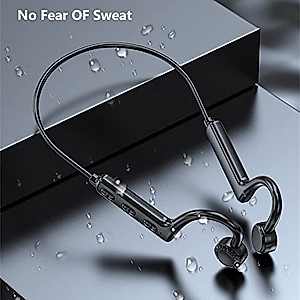 2023 Bone Conduction Headphones Bluetooth 5.1 Wireless with Microphone, Waterproof Swimming Sports Noise Cancelling Earbuds Open Ear Earphones