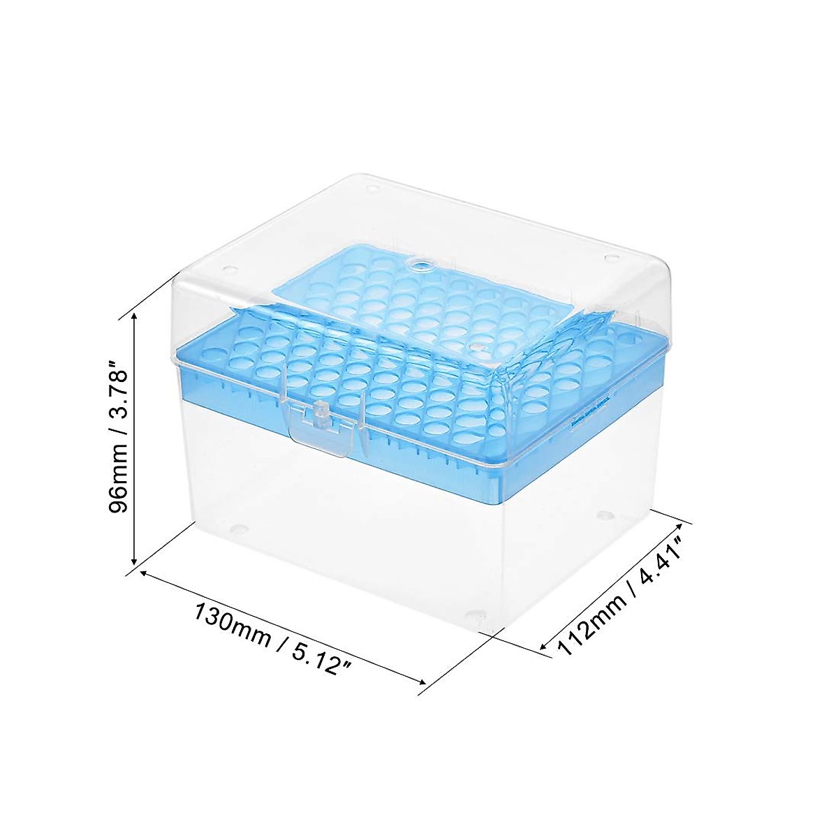 uxcell Pipette Tips Box 100-Well Polypropylene Tip Holder Container for 1ml /1000ul Pipettor 8.5mm Hole Diameter 2Pcs